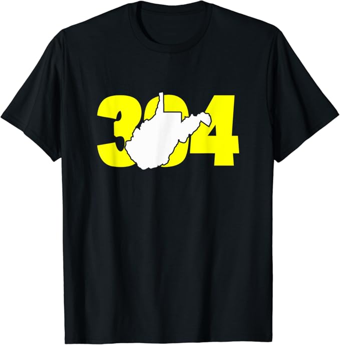 Amazon 304 West Virginia Area Code With State T Shirt Clothing amazon-304-west-virginia-area-code-with-state-t-shirt-clothing